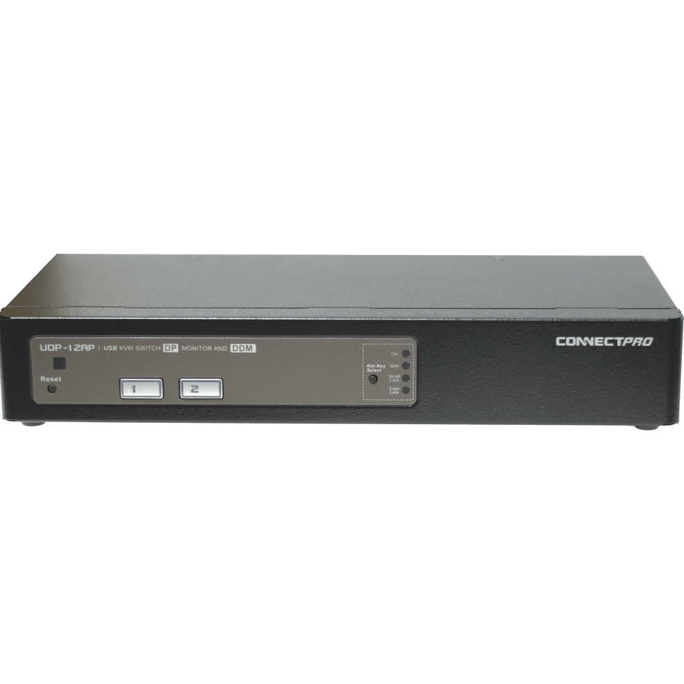 ConnectPRO UDP-12AP DisplayPort 1.4 KVM Switch for 1 Monitor & 2 Systems